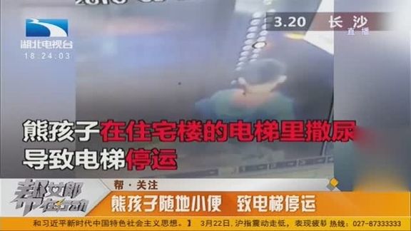熊孩子随地小便致电梯停运!电梯遇水易发生安全事件!