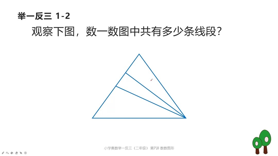 二年级奥数大比拼:认真观察,数一数图中共有多少条线段