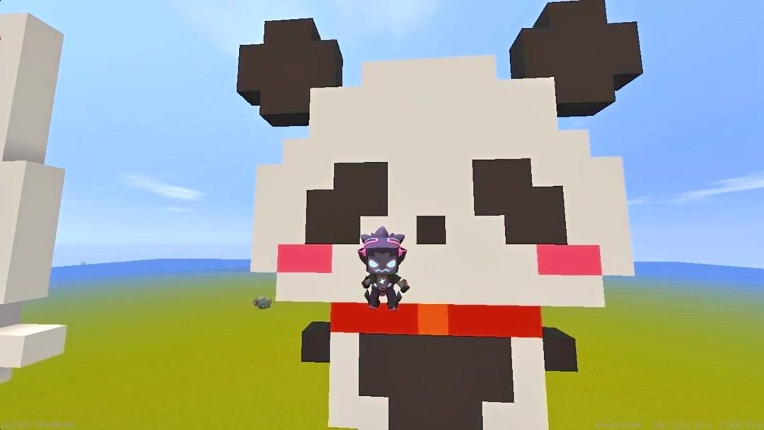 迷你世界暗星:暗星制作熊猫模型