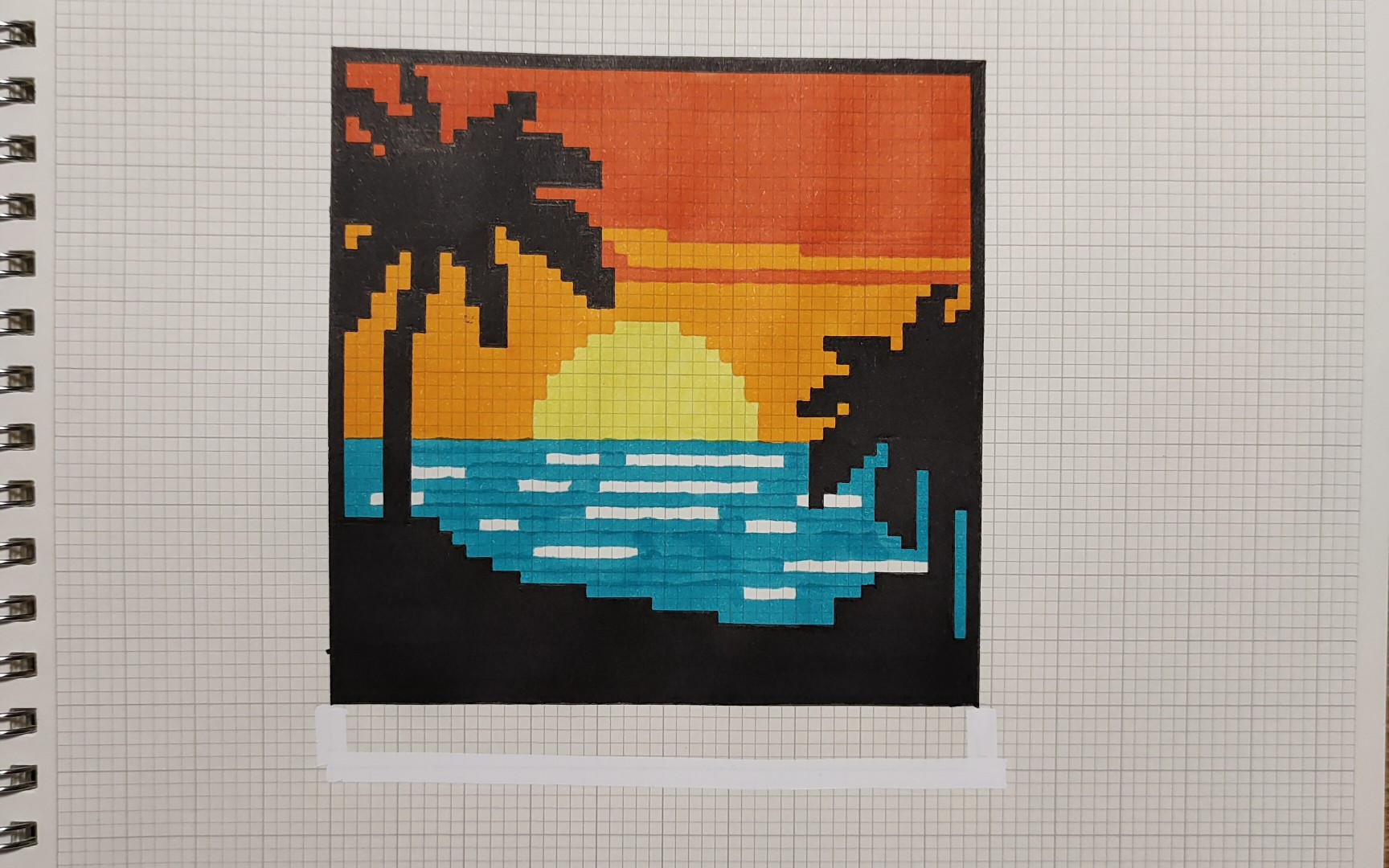 像素画临摹-风景画49×49A4网格本ߓ�临摹非原创ߍ�@大沫i