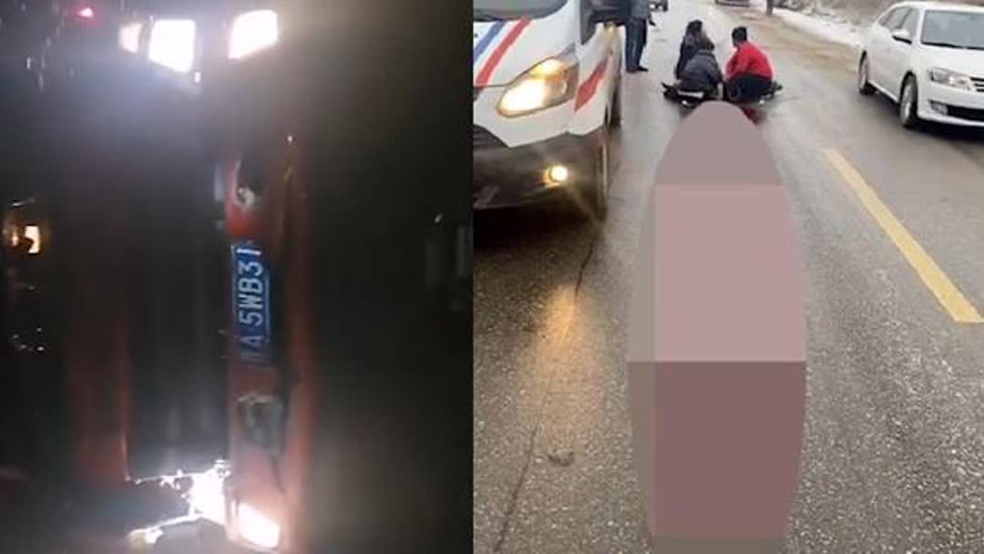 保定下雪天路滑发生多起交通事故,路人被撞倒地,一肇事司机逃逸