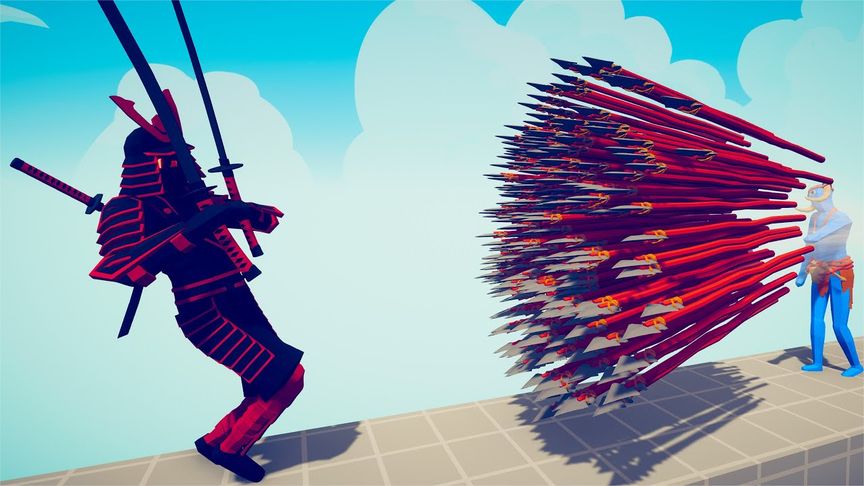 全面战争模拟器:双刀武士对战神之兵种,不至于明演吧