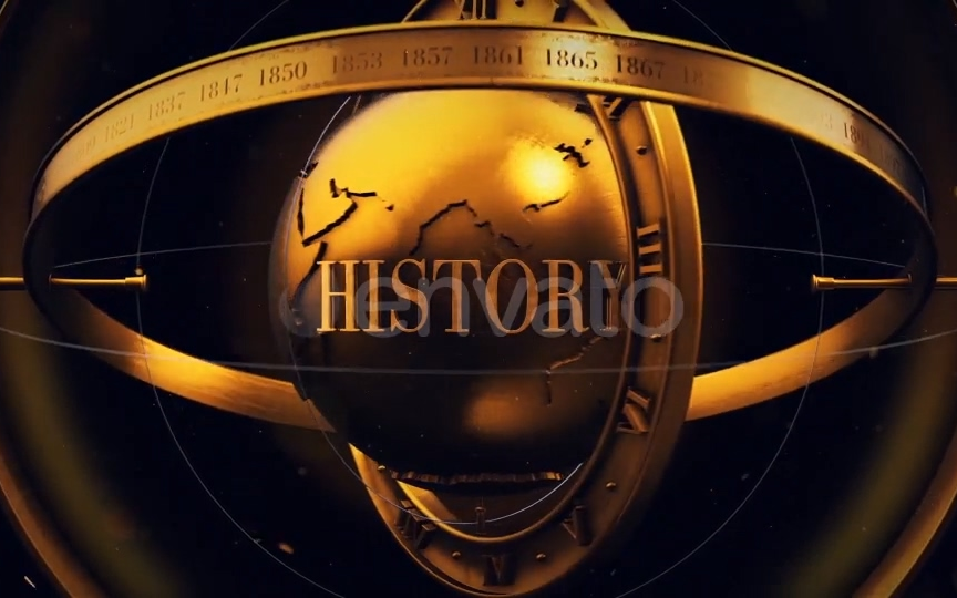 AE历史纪录片片头模板-金属时间轴年轮轴环形围绕地球旋转效果的...