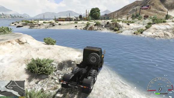 汽车模拟:用一款乌拉尔越野卡车 在3米多深水沟 涉水测试!