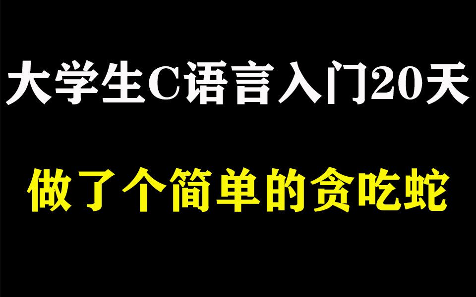 大学生C语言入门20天,做了个简单的贪吃蛇