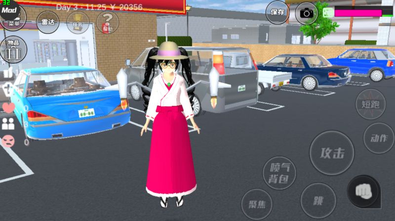 樱花校园:教你不用武器不掉一滴血抢走所有的车辆,完美的停车场