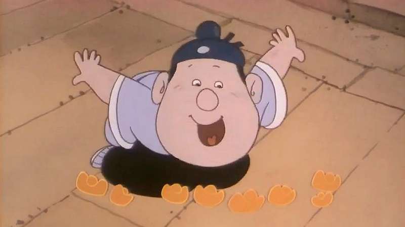 中国经典动画:眼里只能看见金子,光天化日直接抢走别人的钱