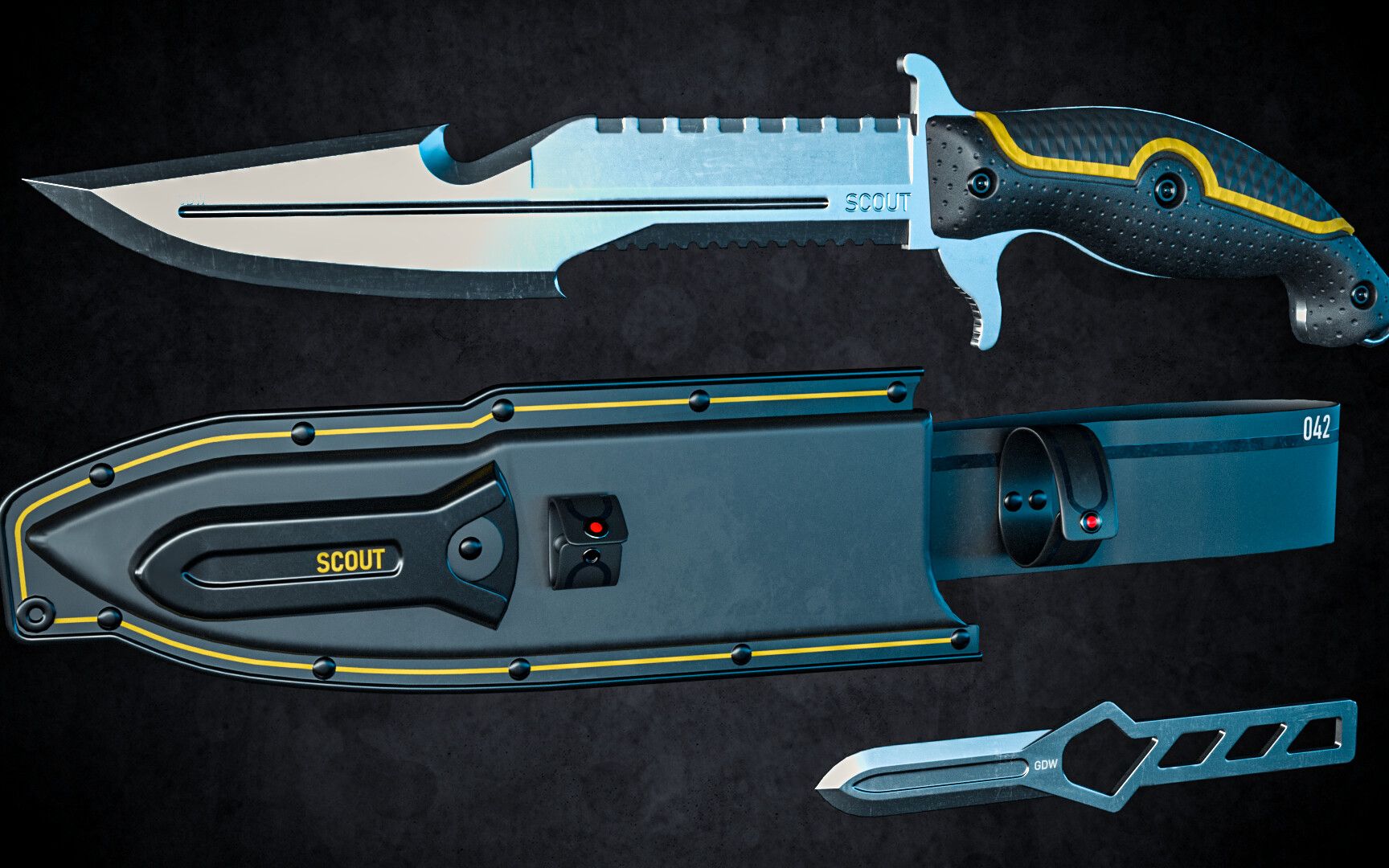 【3Dmax建模】次世代武器匕首制作,卡线布线,基础入门教程!简单武器...