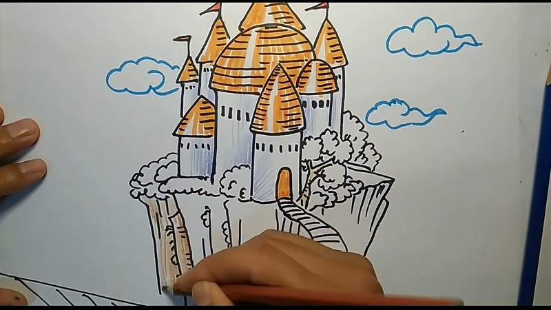 画画教学,学画梦幻城堡,简单快速就能学会