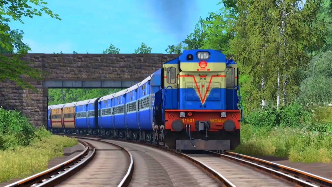 铁路火车模拟动画 第60集 山路里行驶的火车