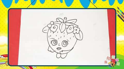 水果简笔画大全 : 第20集 画卡通草莓妹妹