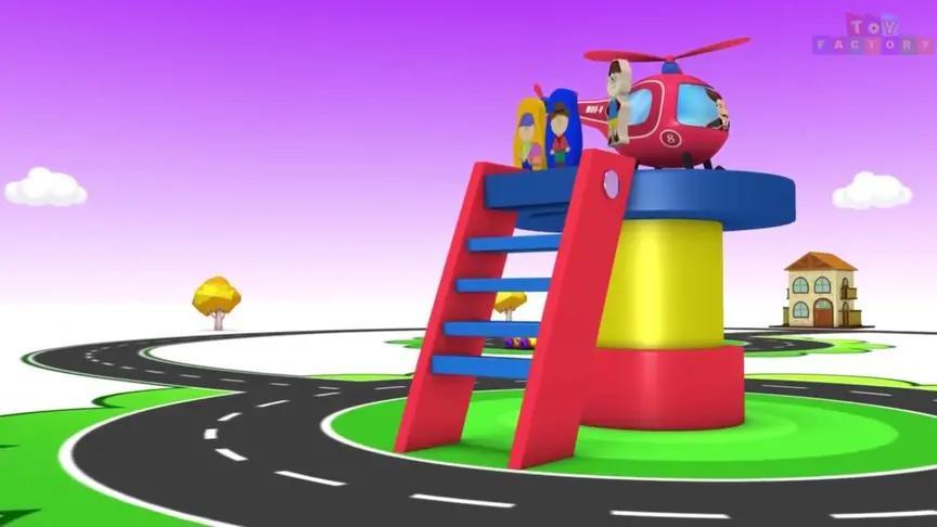 益智动画,卡通宝宝搭建城市生活中的各种交通工具