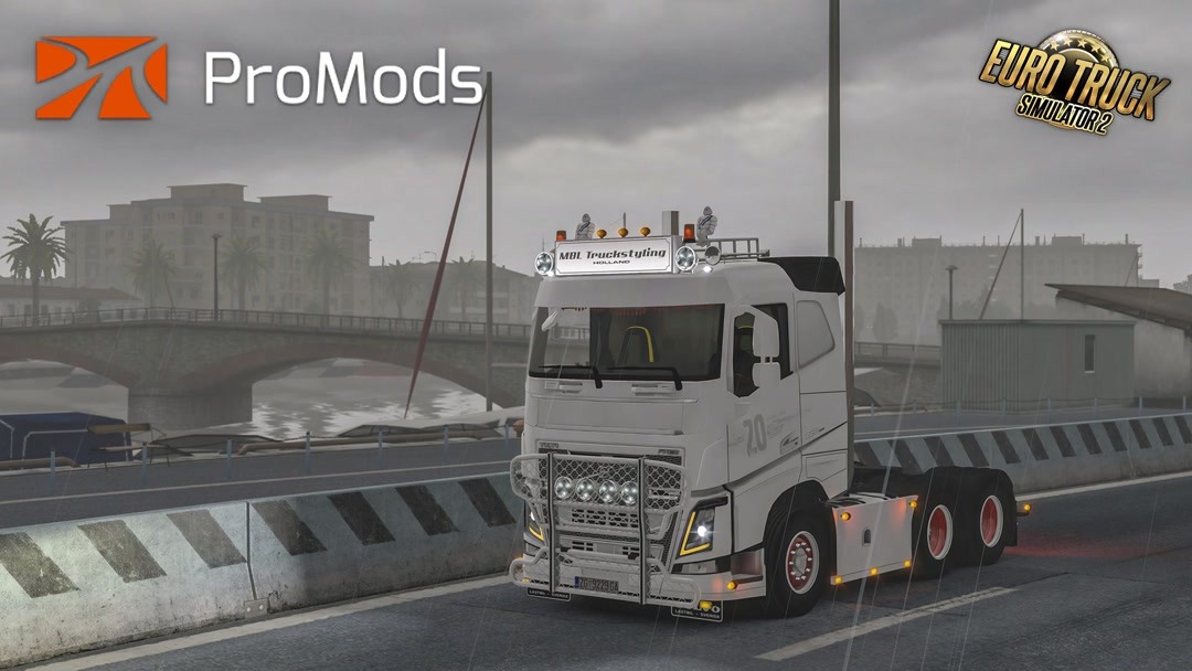 欧洲卡车模拟2:雨中的海滨小镇扎达尔 接取货物准备出发