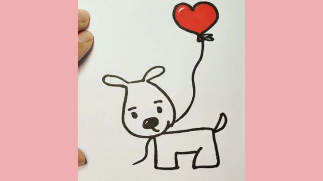 画一只小狗狗ߤ�每天分享简笔画ߤ