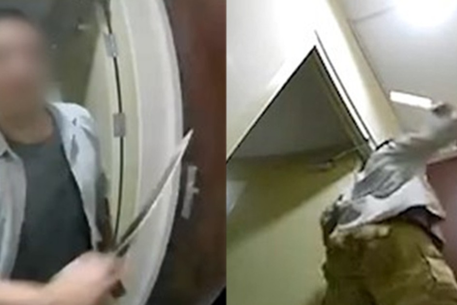 男子持刀潜入小区,对居民家房门狂砍3分钟,监控拍下恐怖全程