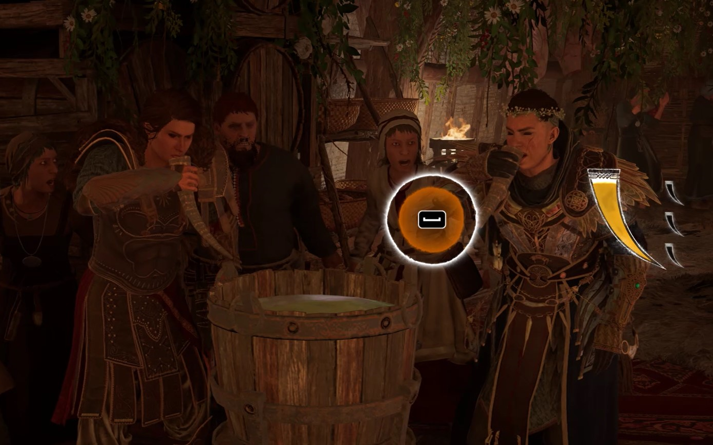 刺客信条英灵殿联动:斯凯岛任务线终章,聚会喝酒马拉卡