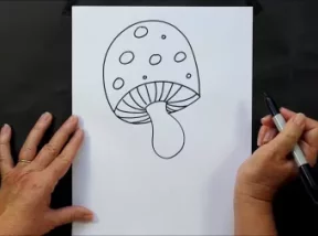 简笔画教程之可爱蘑菇的画法