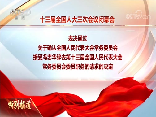 [十三届全国人大三次会议闭幕会]表决通过关于确认全国人民代表大会...