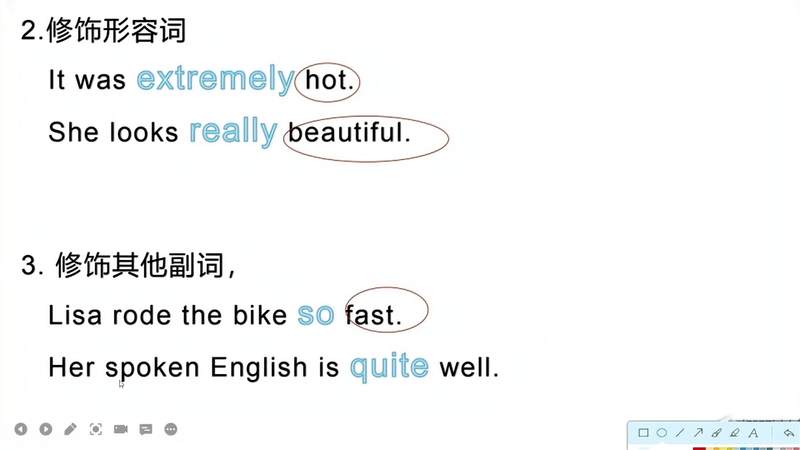 副词的用法副词修饰动词形容词