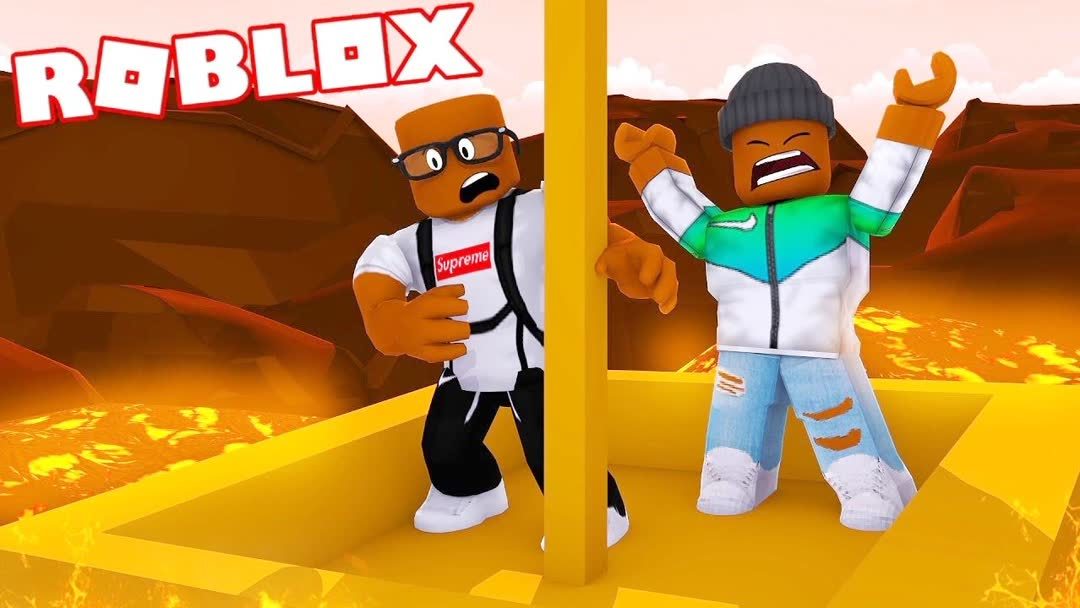 Roblox岩浆模拟器!超级火箭靴躲避高温熔岩?咯咯多解说