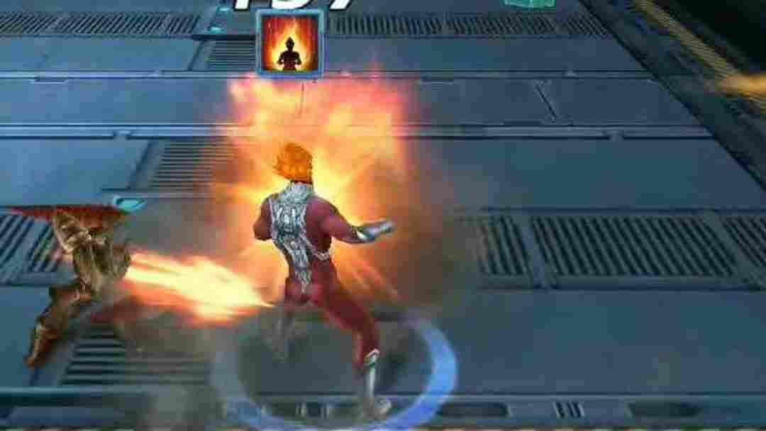 红莲奥特曼使用绝招,将怪兽的头目打倒了。