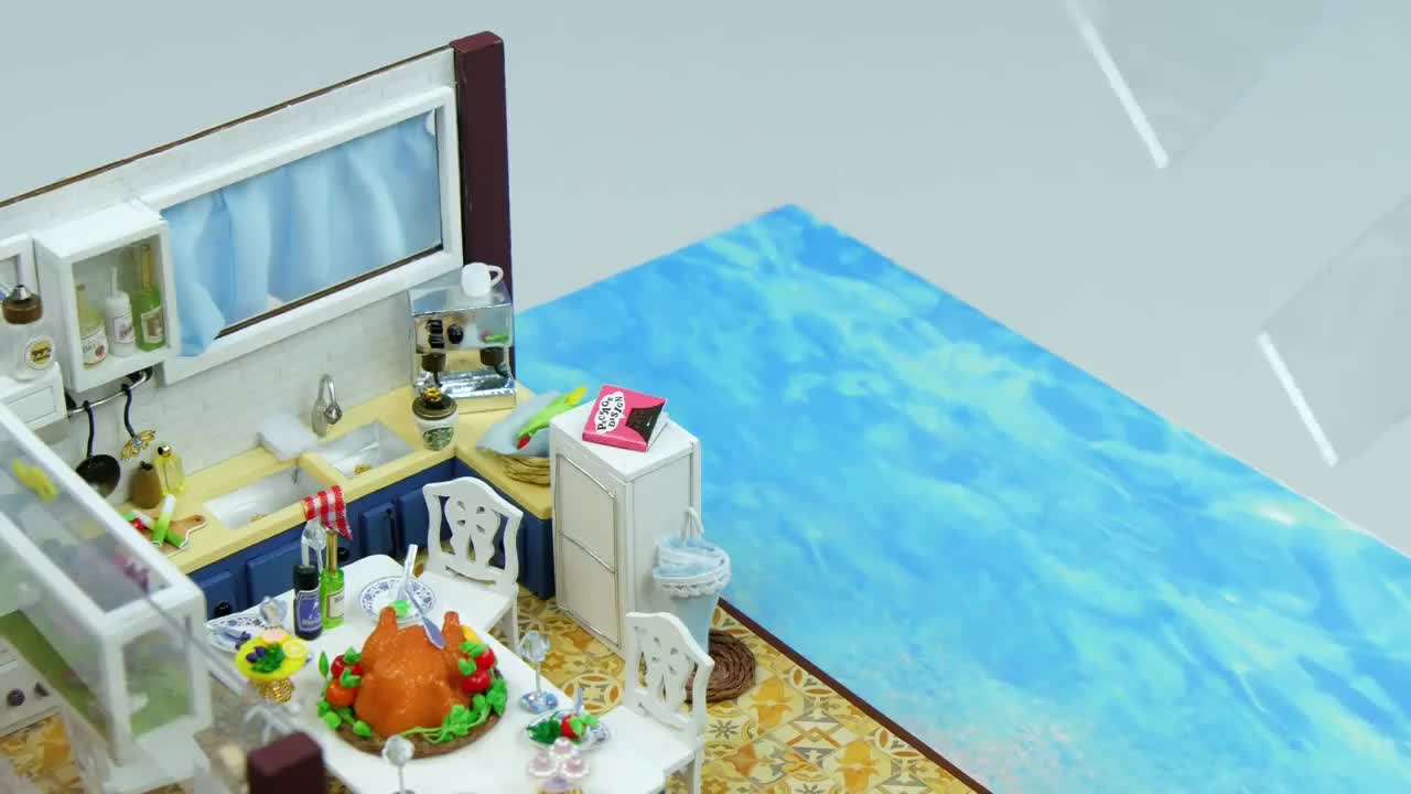 儿童手工拼装娃娃屋厨房卧室客厅房间模型玩具