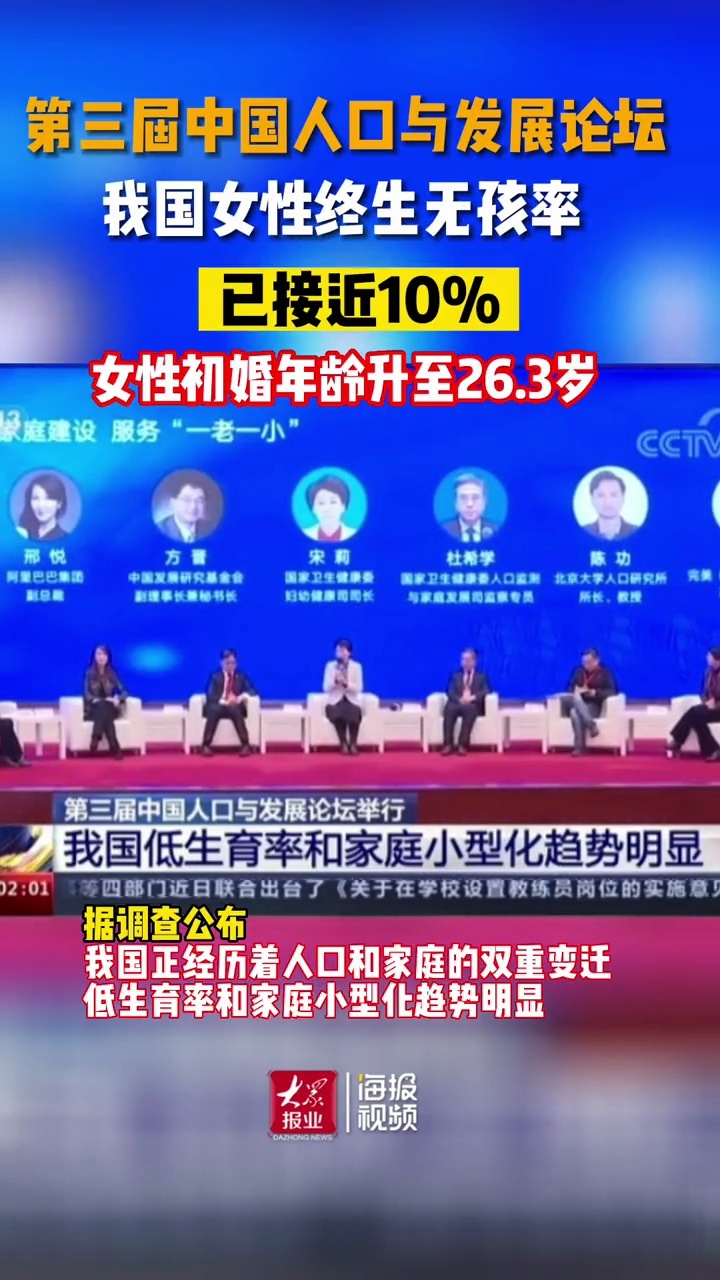 #我国女性终生无孩率快速上升 #推动生育与社会政策衔接