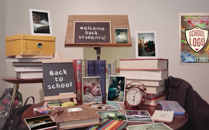 ...校园回忆录校园读书时光记录青少年书桌实景拍摄特效的幻灯片视频...