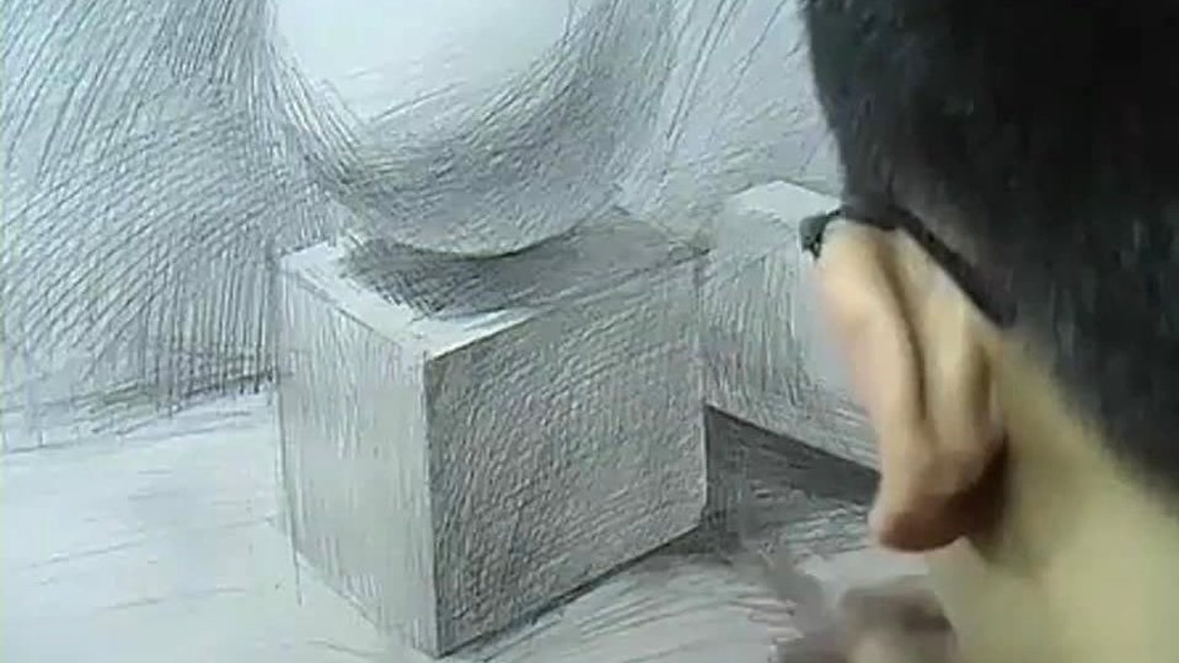几何体素描入门基础教程(素描教学视频)小程