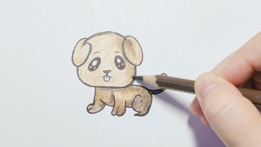 小狗儿童简笔画,学画画儿童画画教程。幼儿简笔画小动物绘画教程