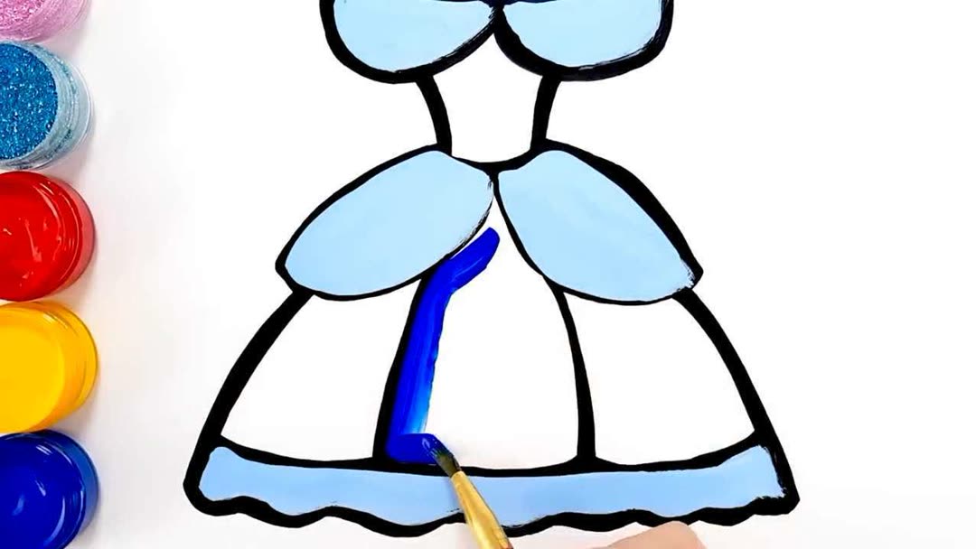 简笔画,画出白雪公主的公主裙