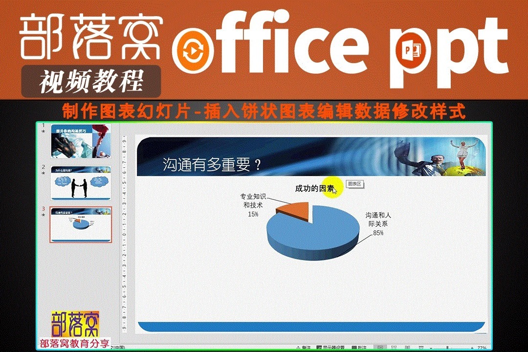 ppt制作图表幻灯片视频:插入饼状图表编辑数据修改样式
