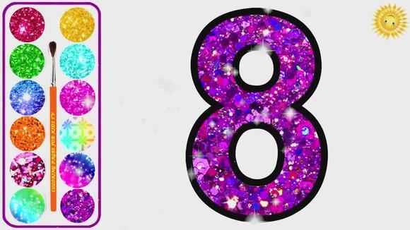 儿童彩绘:涂画阿拉伯数字 创意美术早教英语课程