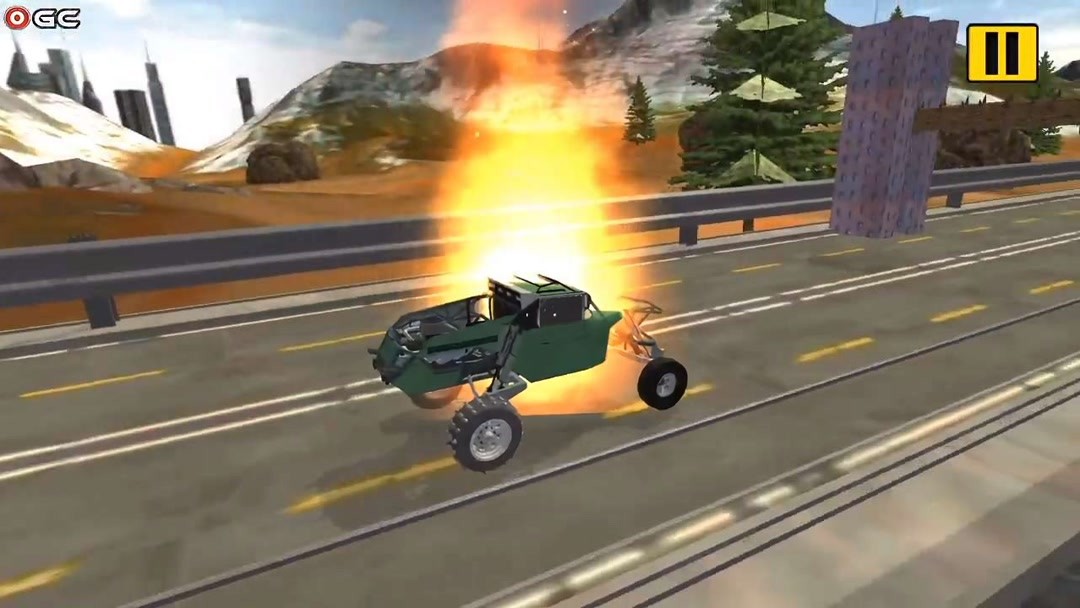 极限赛车游戏,减速带汽车碰撞测试