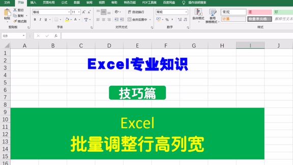 excel快速调整列宽行高