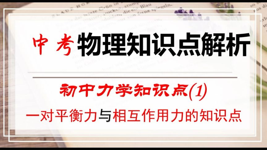 中考物理知识点解析 一对平衡力与一对相互作用力的知识点解析