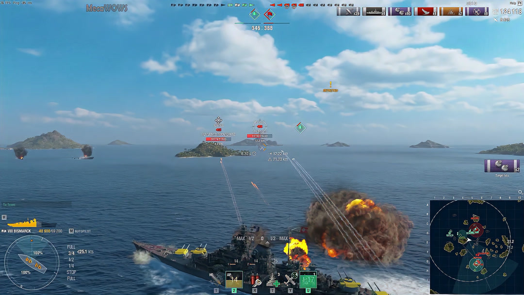战舰世界:德国俾斯麦号战列舰敏捷身手拿下7杀打出18w伤害