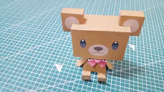 手工纸模教程,看看如何拼装一只可爱的泰迪熊,非常简单!