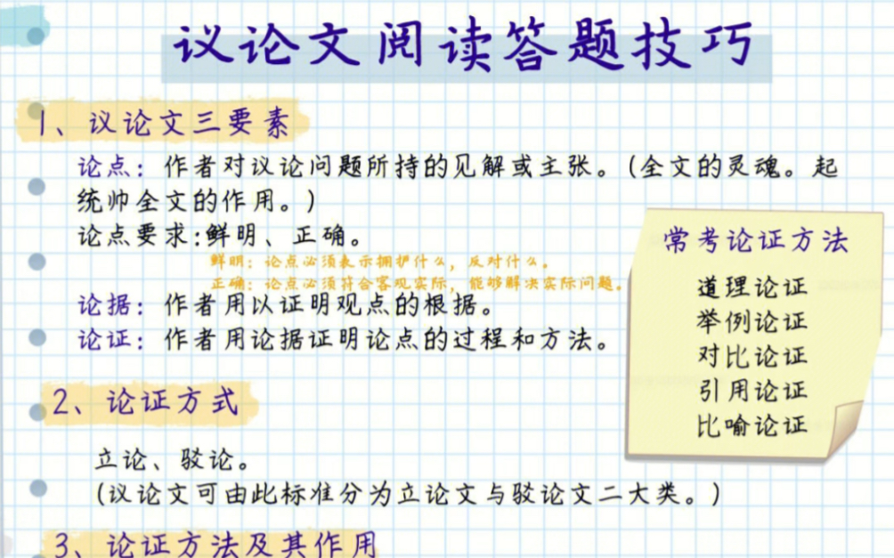 初中语文议论文阅读理解技巧
