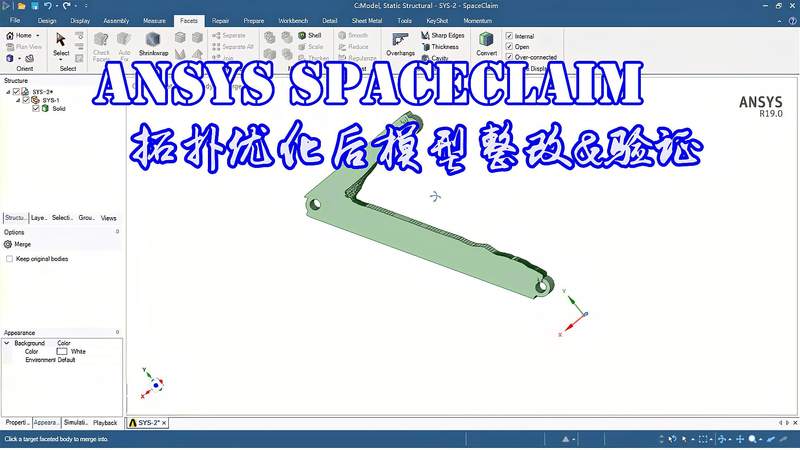 ansys WB 拓扑优化后在SCDM中修改模型再次验证