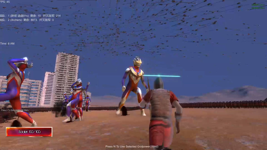 史诗战争模拟器:1万个弓箭兵包围10个迪迦奥特曼,谁能赢?