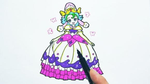 教你画漂亮的双子星座公主简笔画,一笔一划详细,儿童简笔画教程