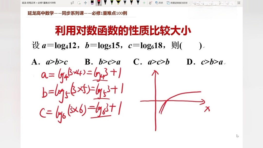 高中数学必修1同步课程利用对数函数性质比较大小等价变形是关键