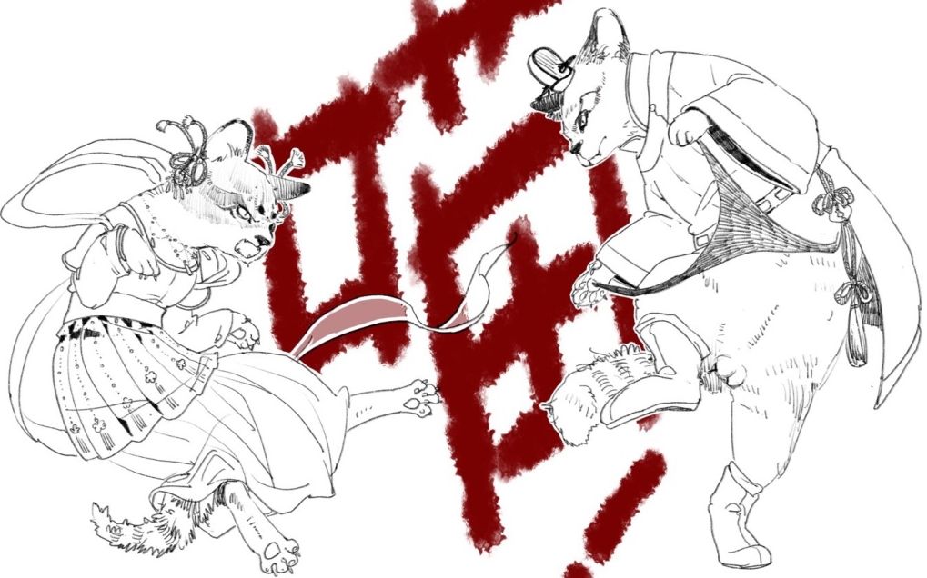 【1分钟插画】破产三猫咪对决,喵!猫咪的lolita、汉服、JK三种形态【...