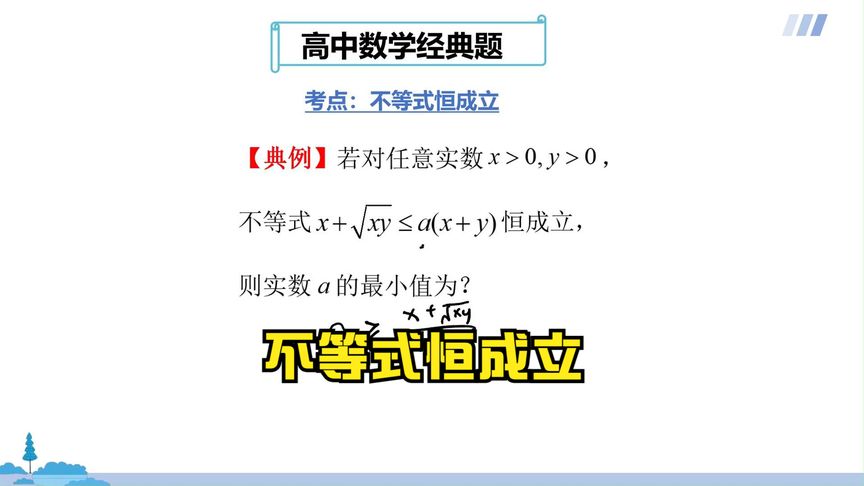 高中数学解题方法,不等式恒成立问题,掌握数学方法是关键