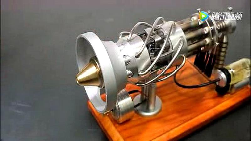 10缸斯特林发动机模型,好令人着迷的机械!太完美了!