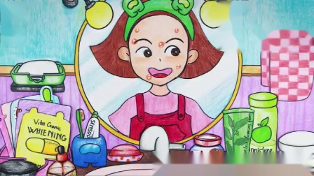 定格动画:小红长痤疮了,看看她是怎么消灭痤疮的