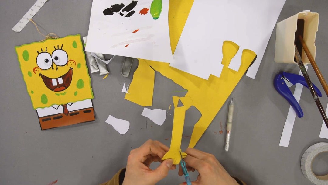 尼克大师课 第61集 折纸拉绳海绵宝宝