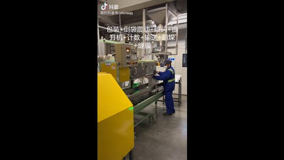PE带包装机+封口机+倒袋机+计数器+提升机+输送线