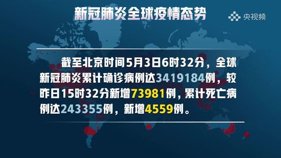 最新数据:全球新冠肺炎病例超341万 美国超112万